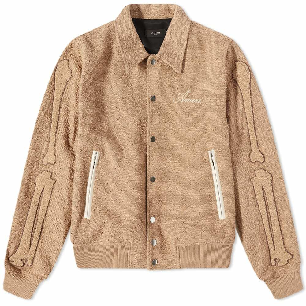 AMIRI Men's Bones Varsity Jacket in Tan Amiri