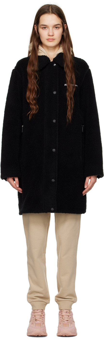 Burberry Black Embroidered Coat Burberry