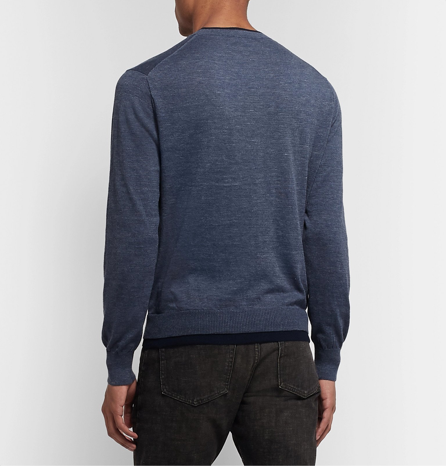 Club Monaco - Layered Mélange Cotton-Blend Sweater - Blue Club Monaco