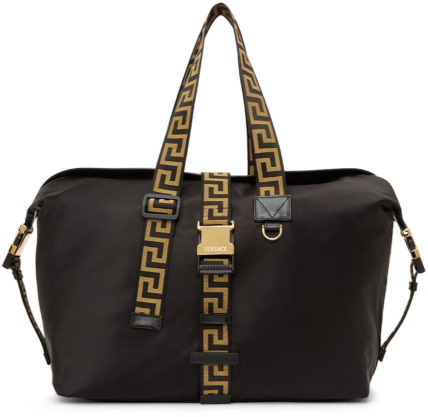 Versace Black Greca Travel Bag Versace