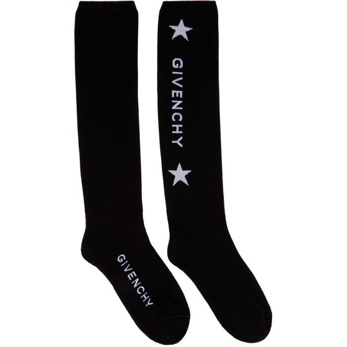 Givenchy Black Long Logo Socks Givenchy