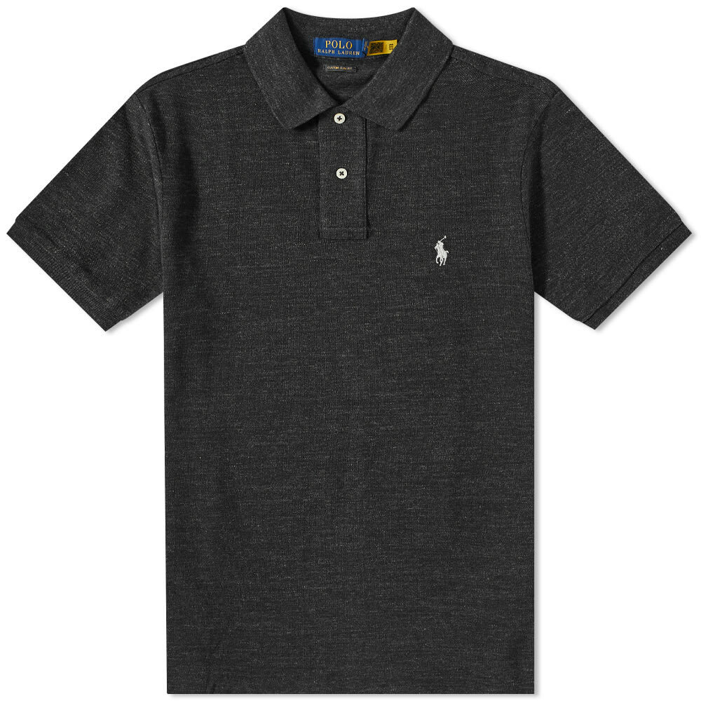 Polo Ralph Lauren Men's Slim Fit Polo Shirt in Black Marl Heather Polo Ralph Lauren