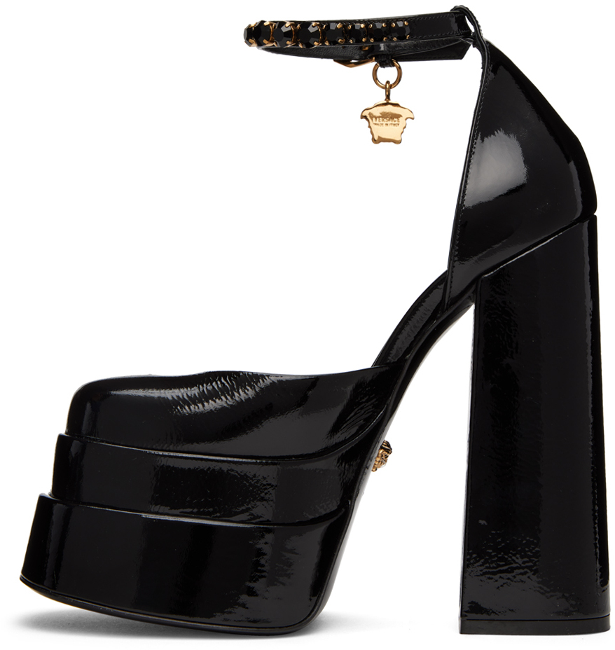 Versace Black Aevitas Platform Heels Versace