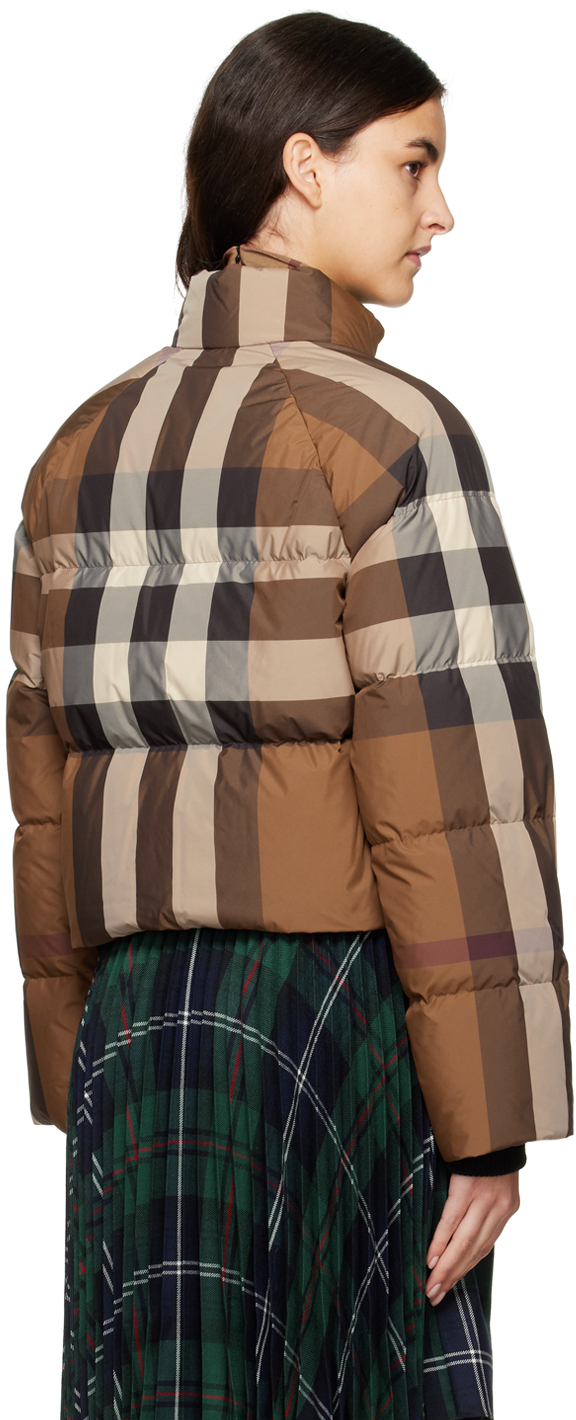 Burberry Brown Cropped Down Jacket Burberry