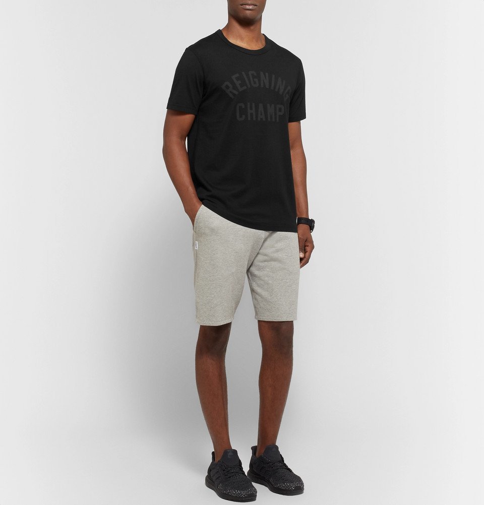 Reigning Champ - Logo-Print Cotton-Jersey T-Shirt - Men - Black ...