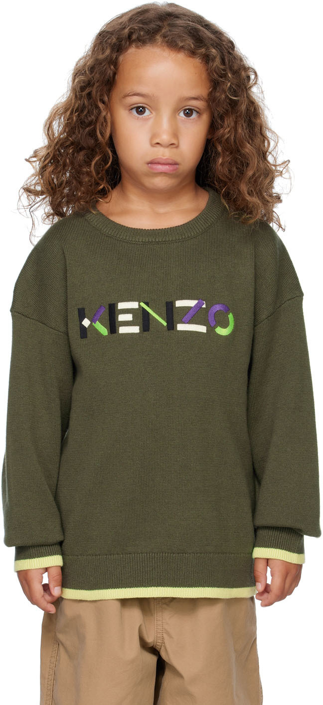 Kenzo Kids Khaki Logo Sweater Kenzo