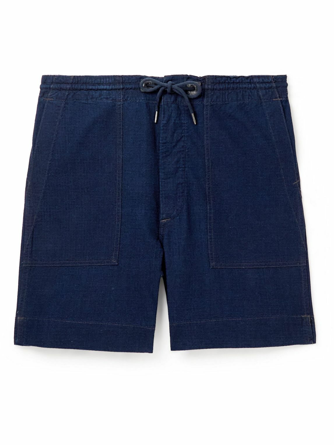 RRL - Army Unit Straight-Leg Cotton-Ripstop Drawstring Shorts - Blue RRL