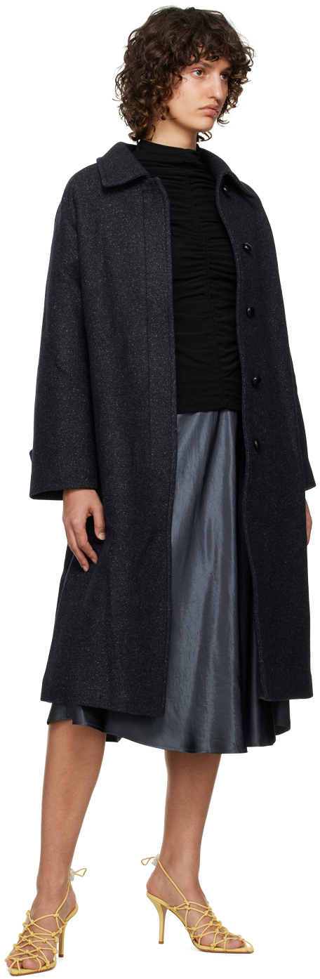 LVIR Black Shirred Turtleneck LVIR