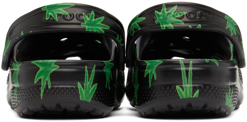 Crocs Black Classic Hemp Leaf Clogs Crocs