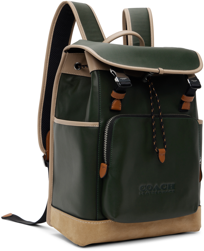 Coach 1941 Green & Tan League Flap Backpack Coach 1941