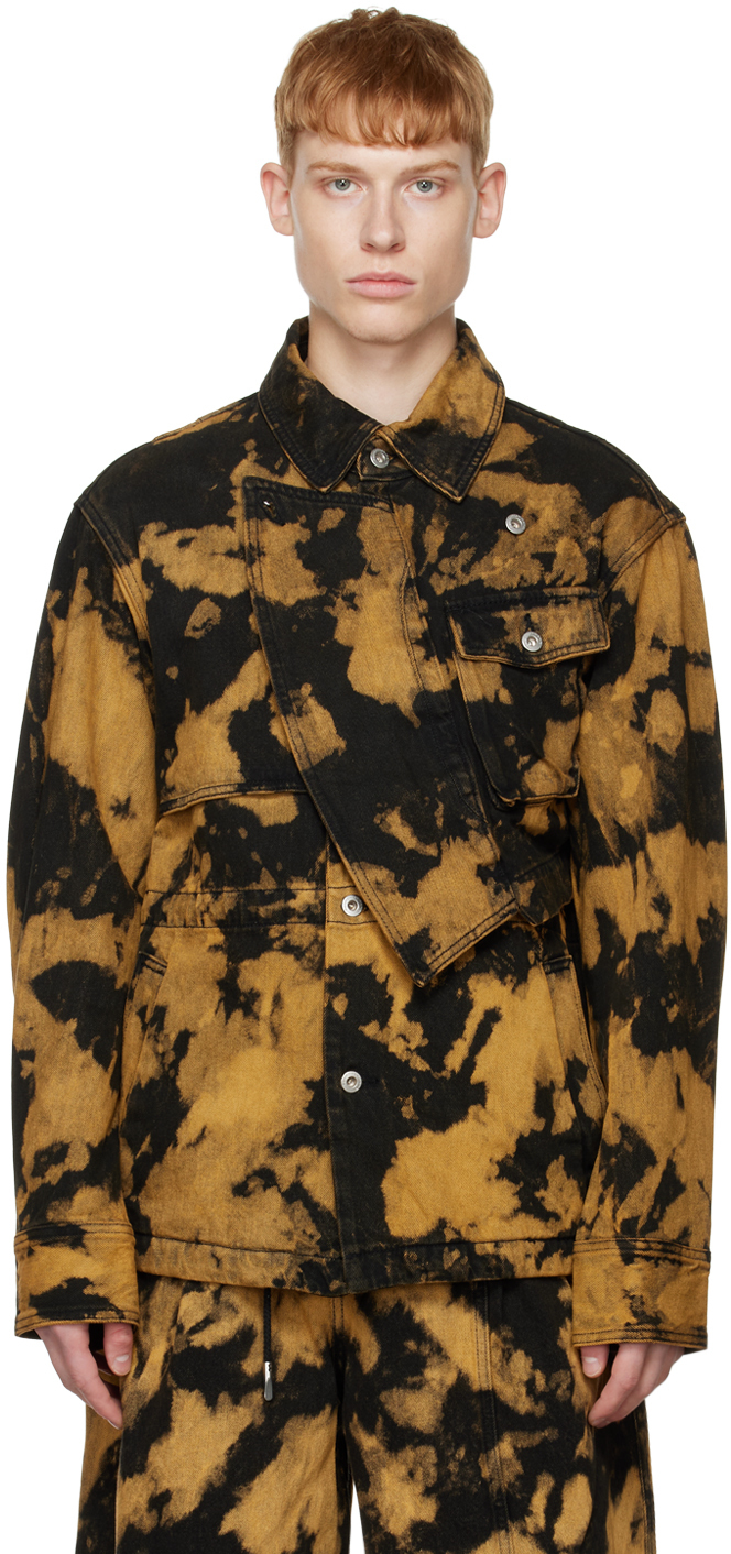 Feng Chen Wang Black Tie-Dye Denim Jacket Feng Chen Wang