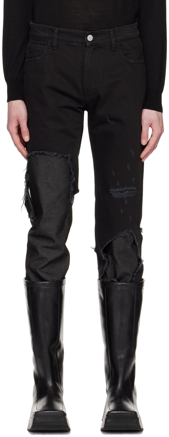 Raf Simons Black Layered Jeans Raf Simons