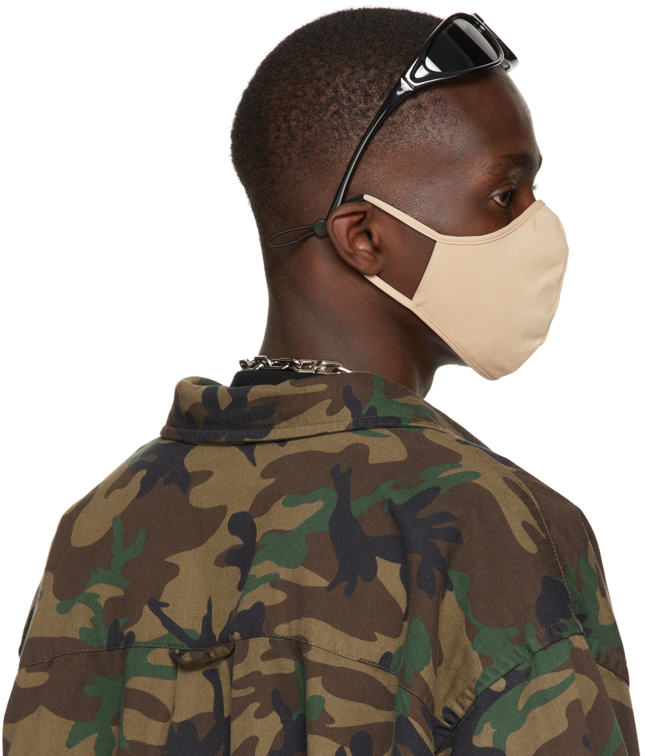 Balenciaga Beige Nylon Logo Face Mask Balenciaga