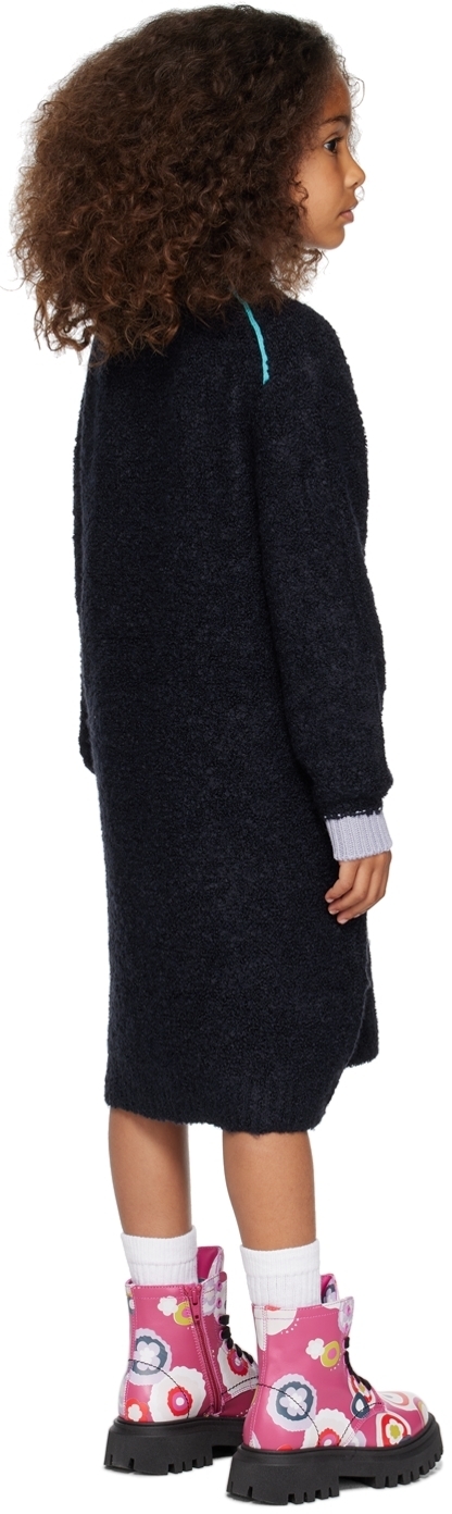 Marni Kids Navy Embroidered Dress Marni