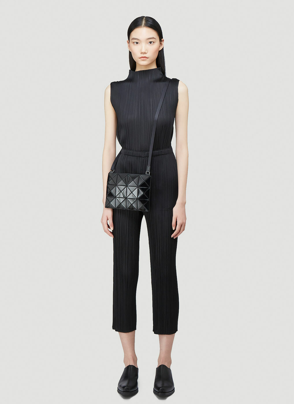 Pleats Please Issey Miyake Classic Pleated Tank Top In Black Pleats