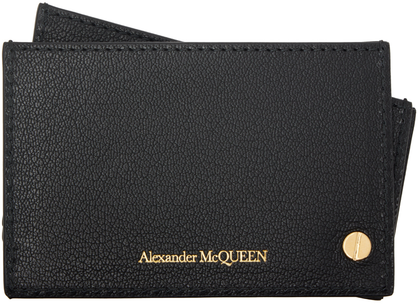 Alexander McQueen Black Skull Triple Card Holder Alexander McQueen