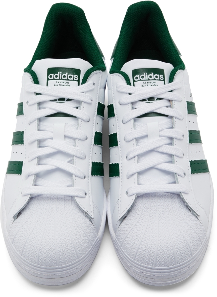 adidas Originals White & Green Superstar Sneakers adidas Originals