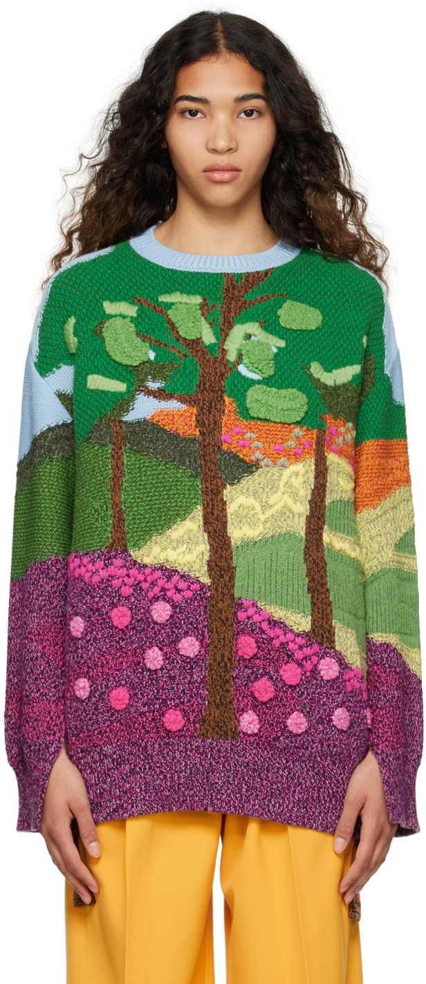 Stella McCartney Blue & Purple Tree Of Life Sweater Stella McCartney
