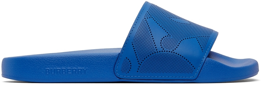 Burberry Blue Furley Slides Burberry