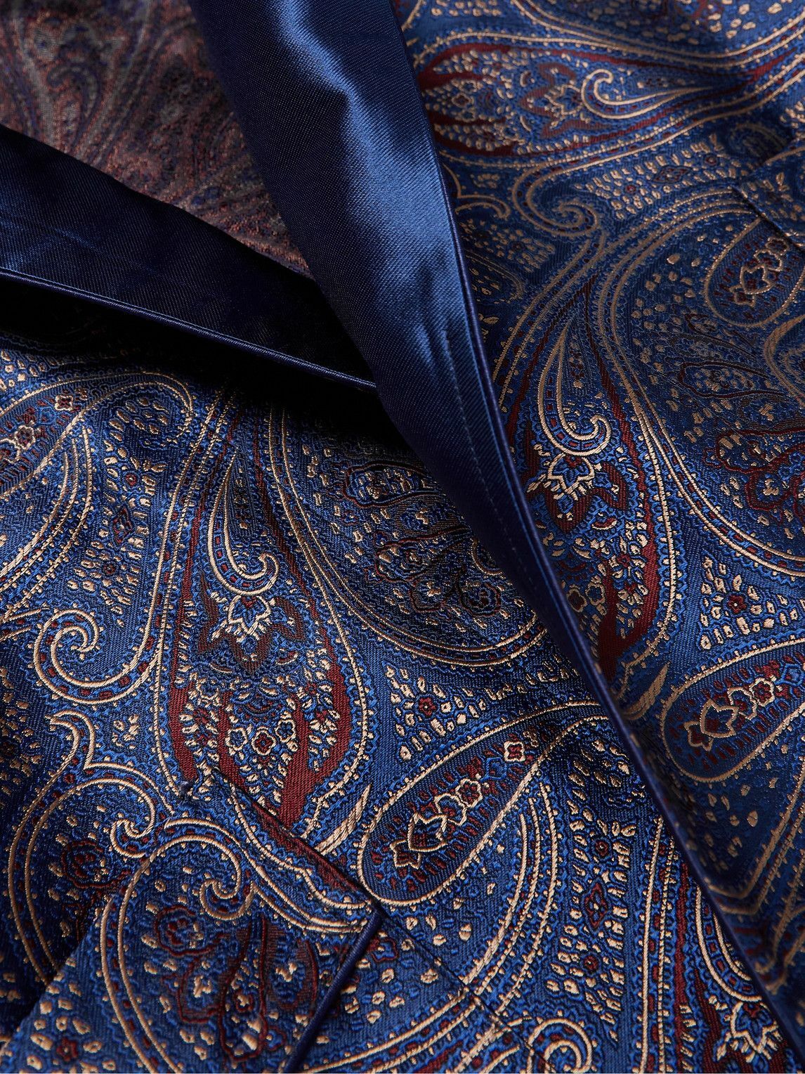 Derek Rose - Verona Paisley Silk-Jacquard Robe - Blue Derek Rose