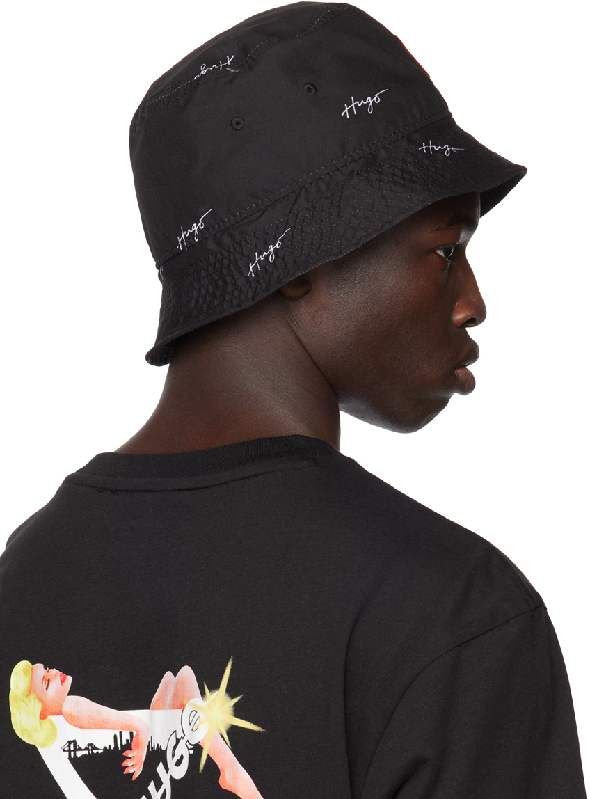 Hugo Black Patch Bucket Hat Hugo Boss