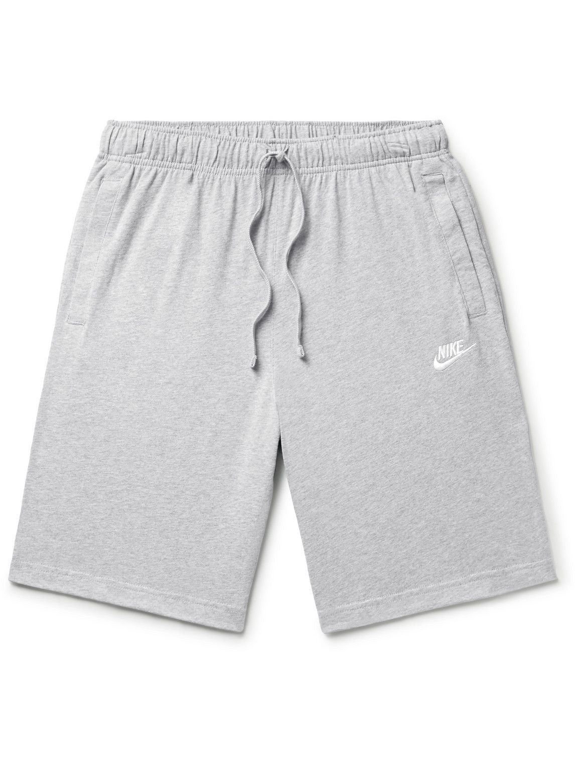 Nike - Sportswear Club Straight-Leg Cotton-Jersey Drawstring Shorts ...