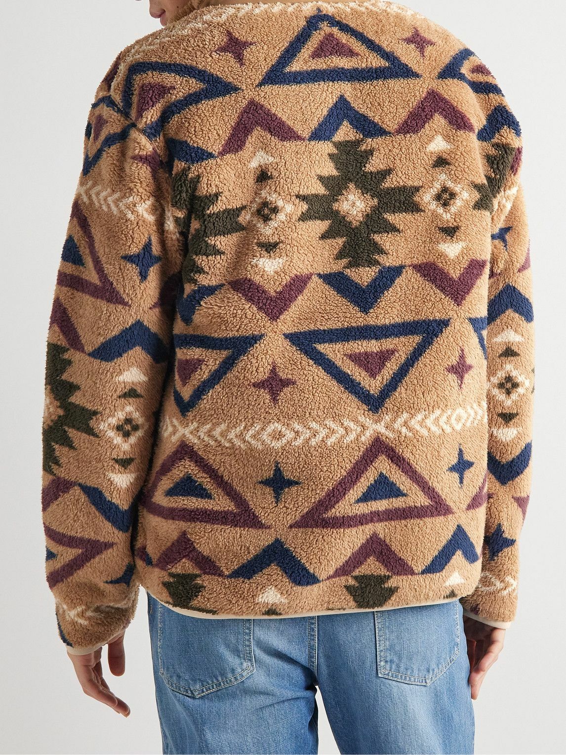 Faherty - Doug Good Feather Printed Recycled-Fleece Jacket - Brown Faherty