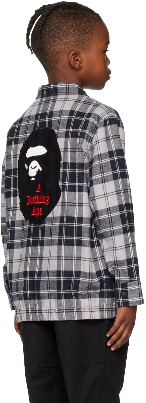 BAPE Kids Gray Ape Head Jacket A Bathing Ape