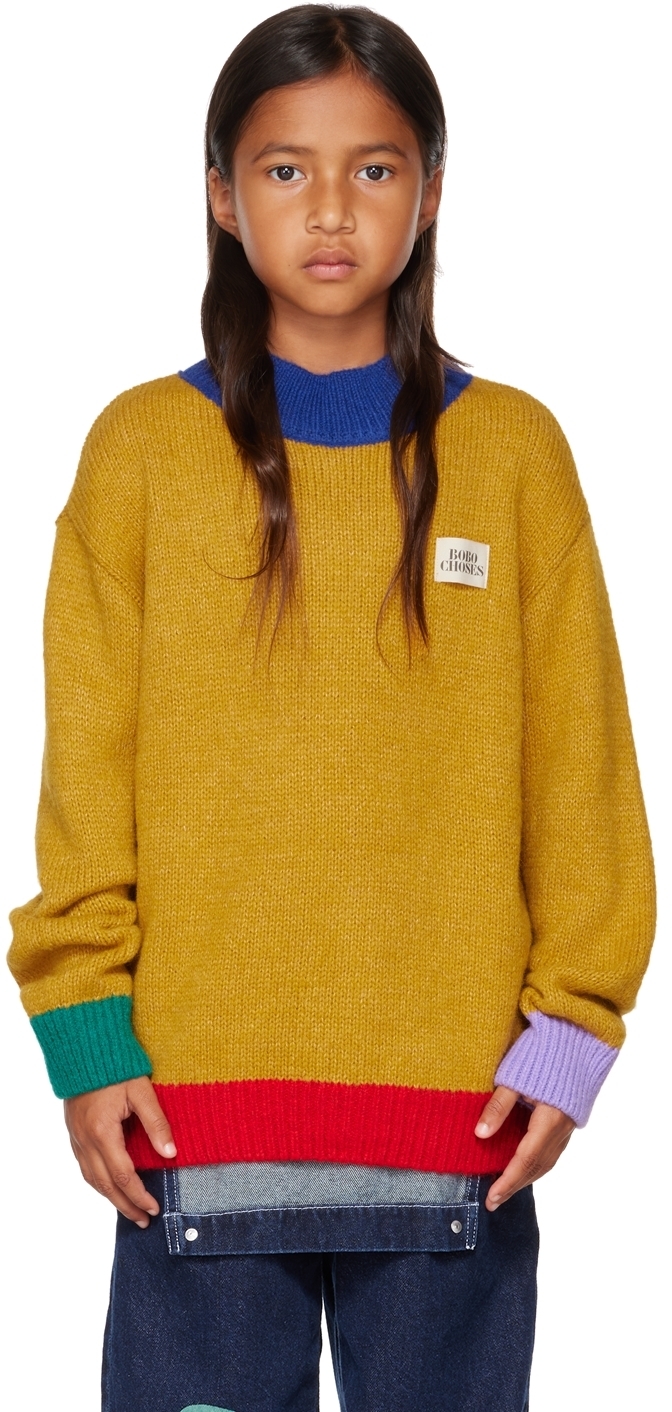 Bobo Choses Kids Yellow Colorblock Sweater Bobo Choses