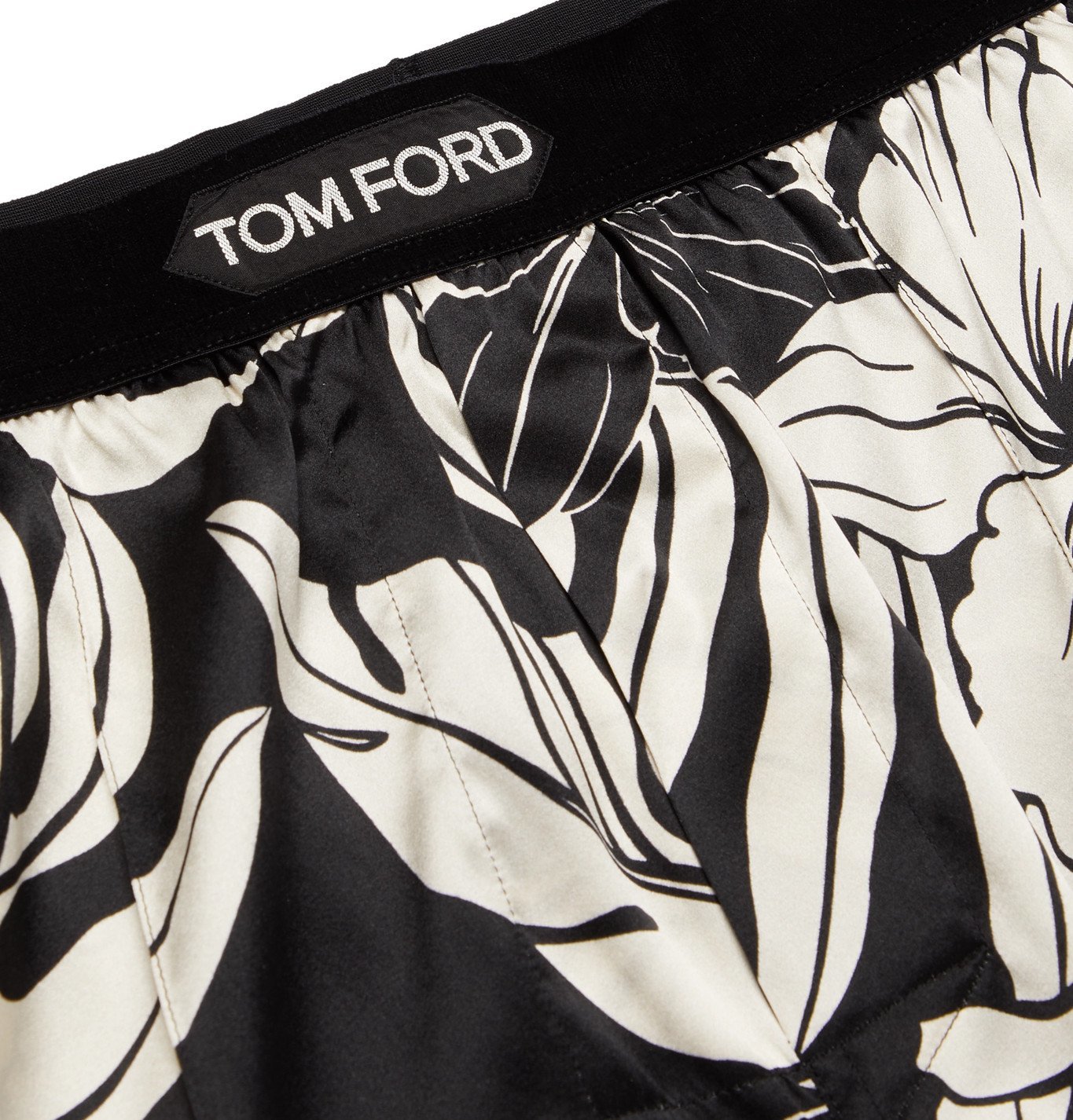 Tom Ford Velvet Trimmed Printed Stretch Silk Satin Pyjama Trousers
