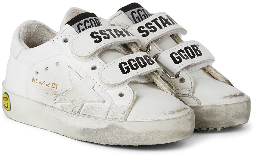 Golden Goose Baby White Old School Velcro Sneakers Golden Goose Deluxe ...