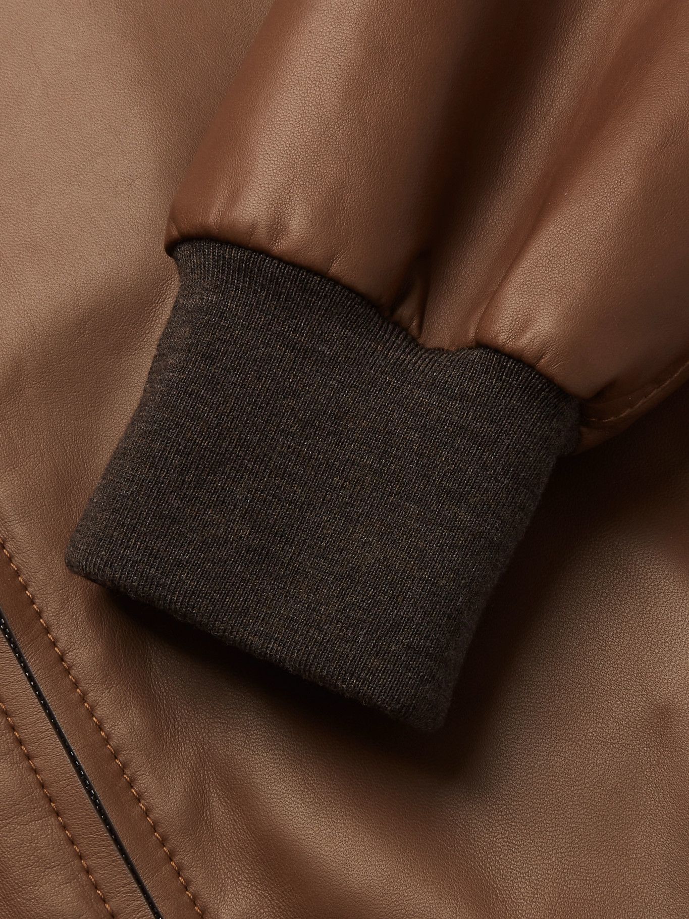 BRIONI - Reversible Leather and Shell Bomber Jacket - Yellow Brioni