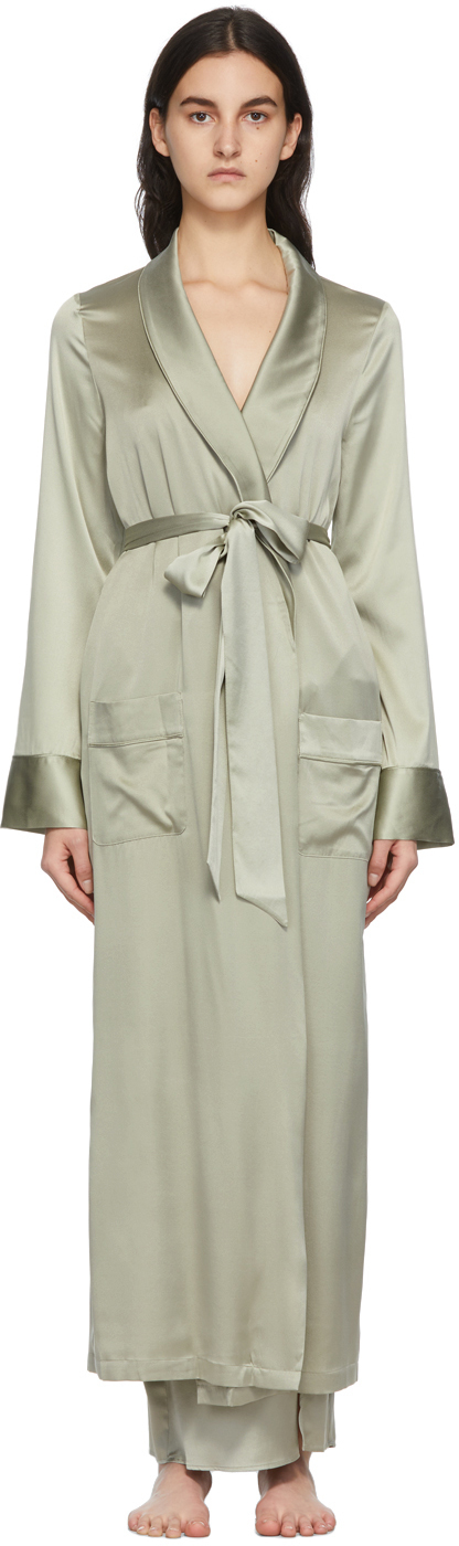 SKIMS Green Silk Sleep Robe SKIMS