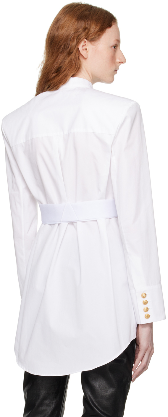 Balmain White Cinched Shirt Balmain
