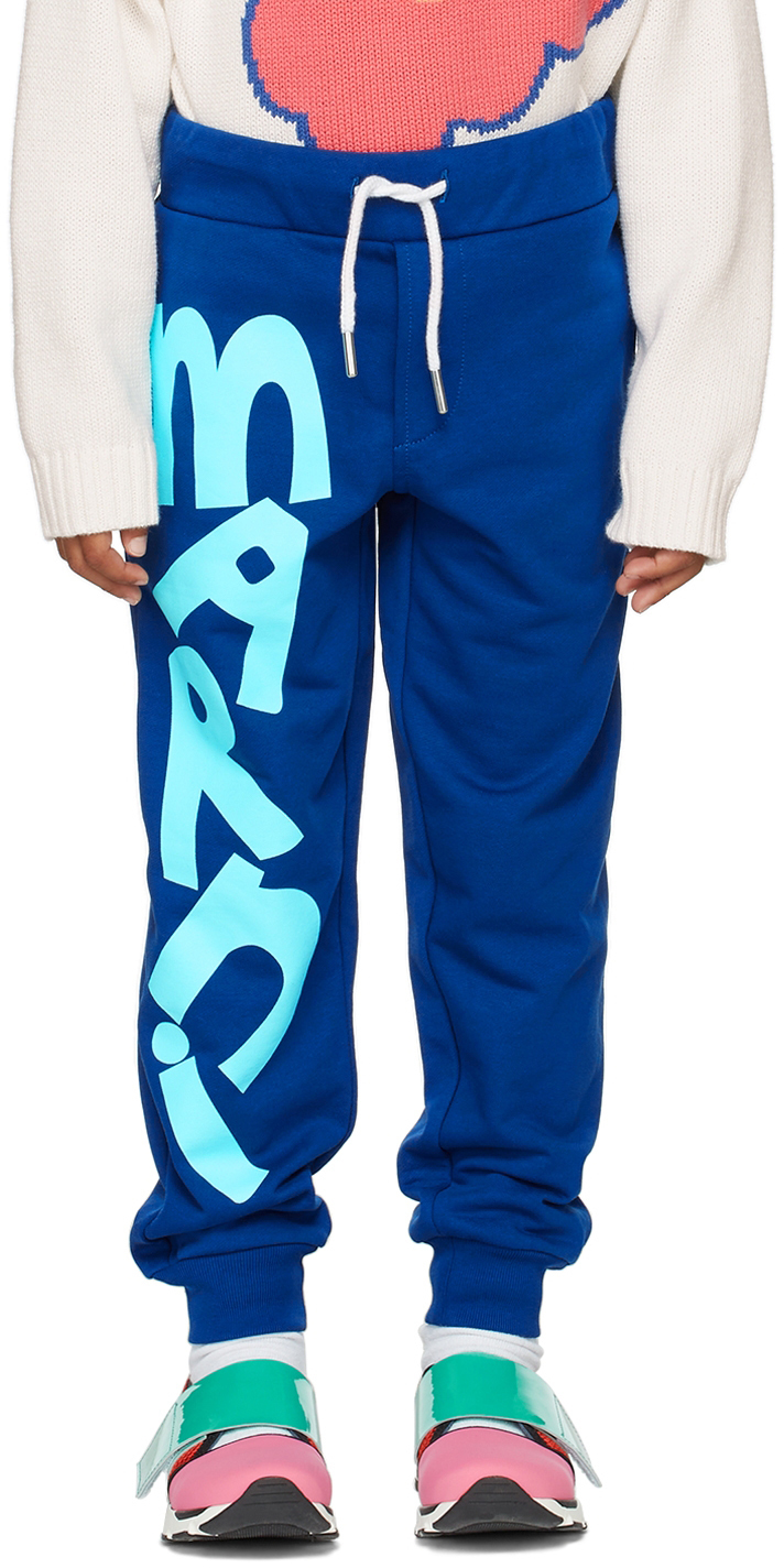 Marni Kids Blue Logo Pants Marni