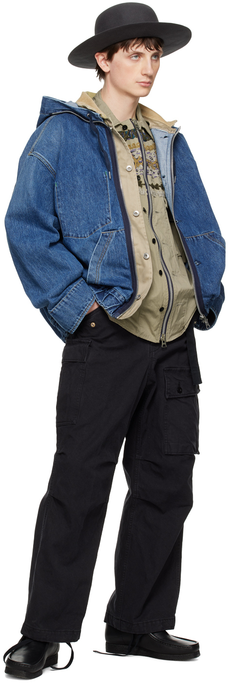 sacai Blue Layered Denim Jacket Sacai