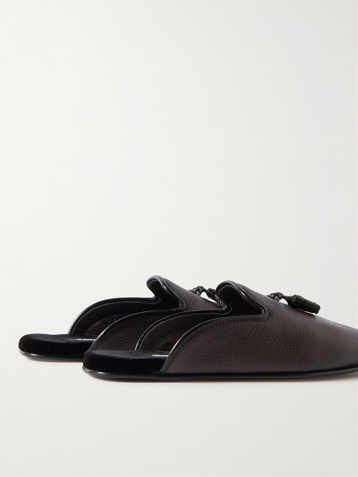 TOM FORD - Winston Full-Grain Leather Tasselled Slippers - Brown TOM FORD