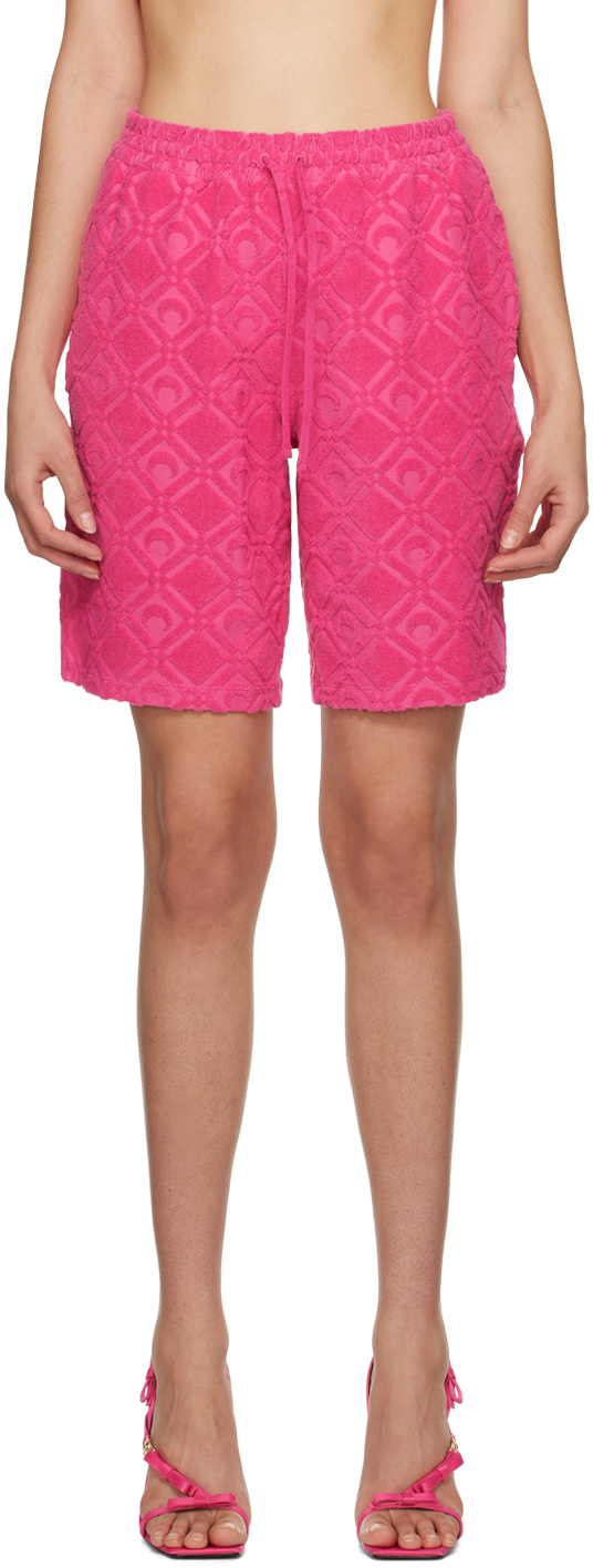 Marine Serre Pink Jacquard Shorts Marine Serre