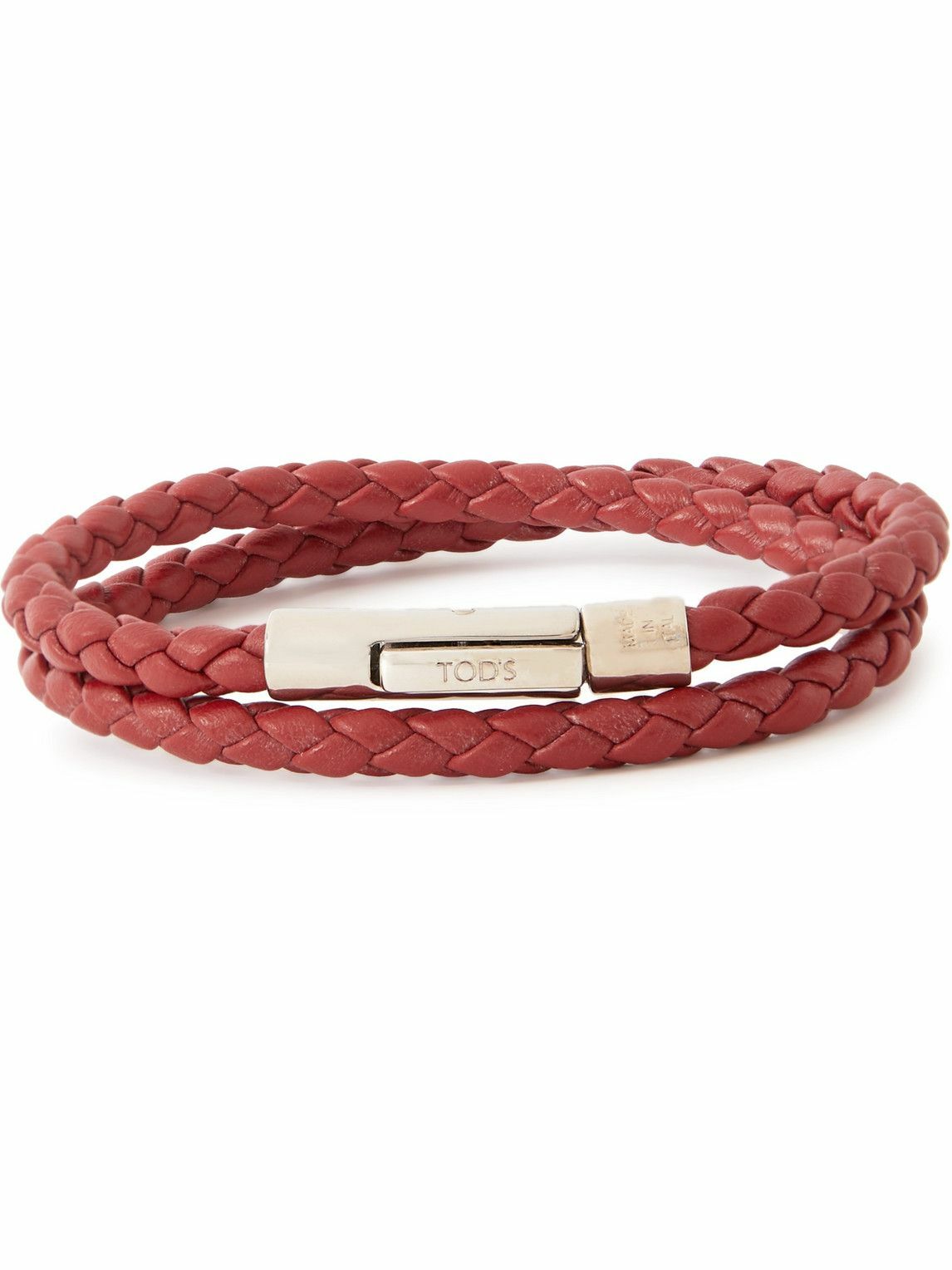 Tod's - Woven Leather and Silver-Tone Bracelet Tod's