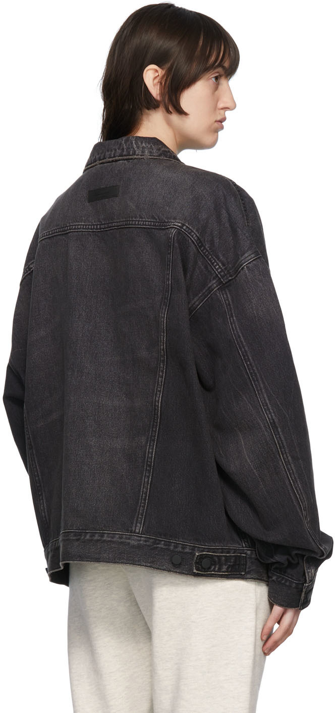 Essentials Black Faded Denim Jacket Essentials