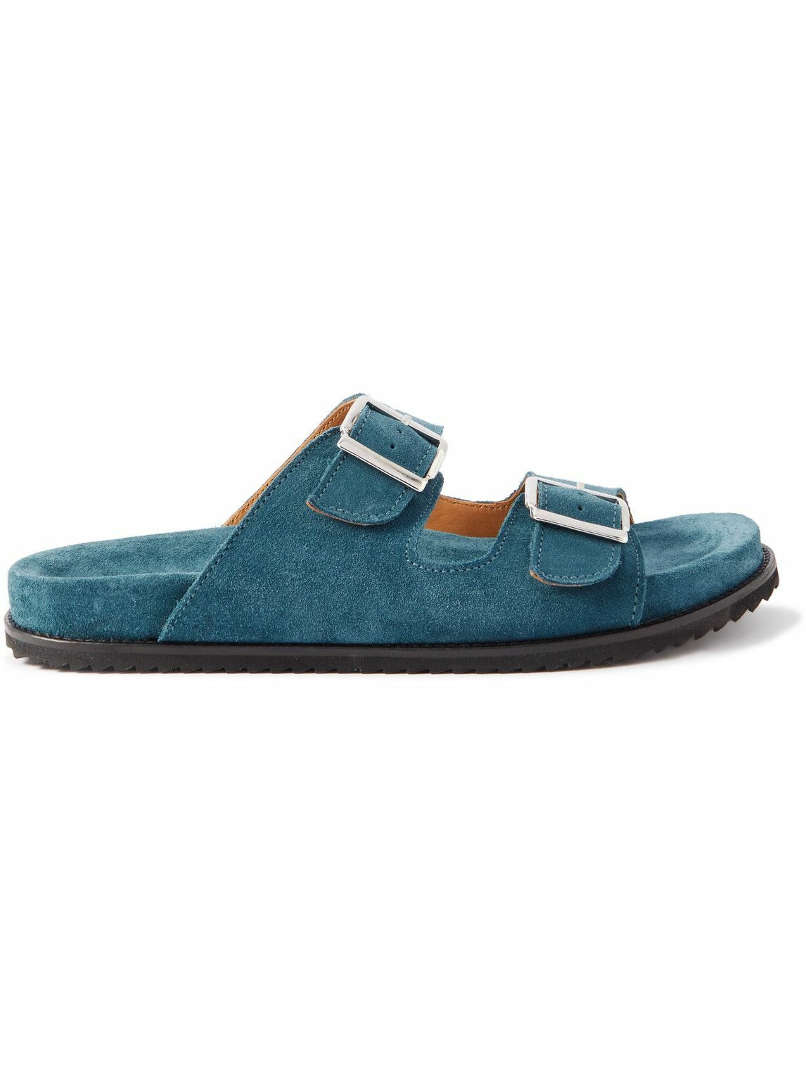 Mr P. - David Buckled Regenerated Suede by evolo® Sandals - Blue Mr P.