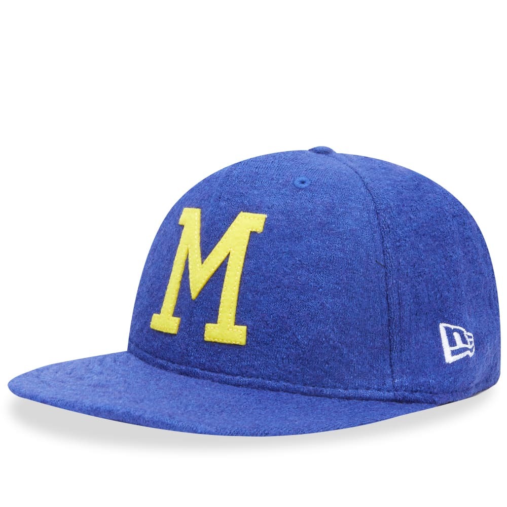 New Era Milwaukee Brewers Wool 59Fifty Fitted Cap in Blue New Era Cap