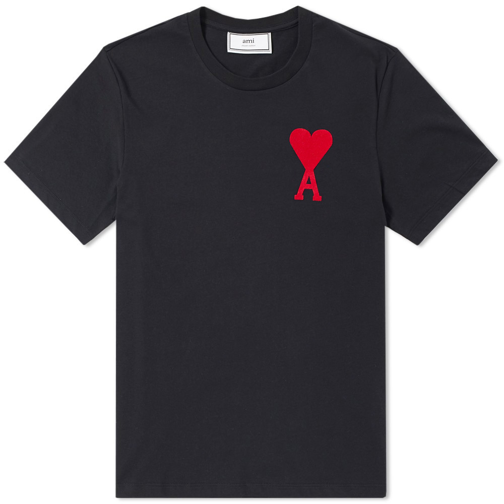 AMI Flocked Heart Logo Tee AMI