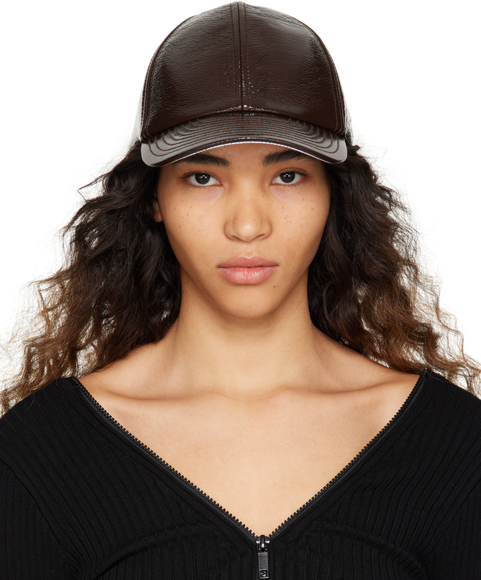 Courrèges Brown Classic Vinyl Cap Courreges