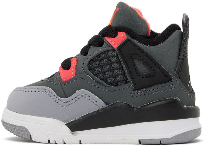 Nike Jordan Baby Gray & Black Jordan 4 Retro Sneakers Nike Jordan Brand