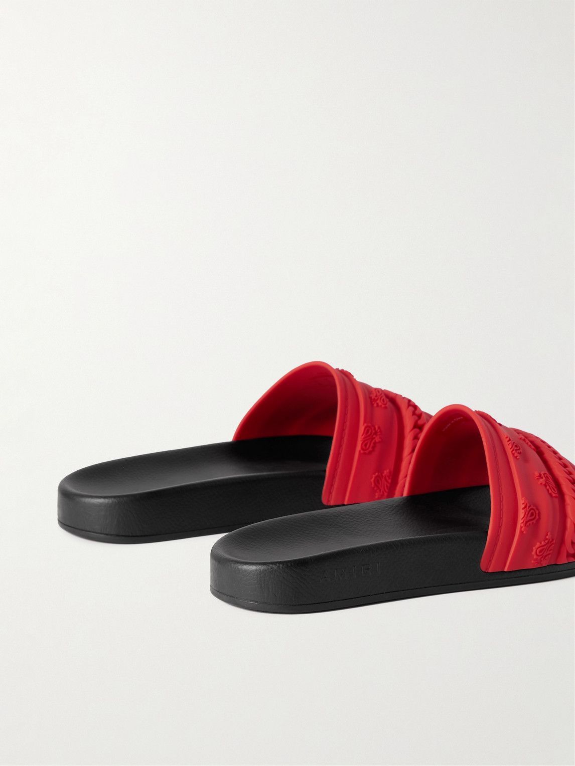 AMIRI - Embossed Rubber Slides - Red Amiri