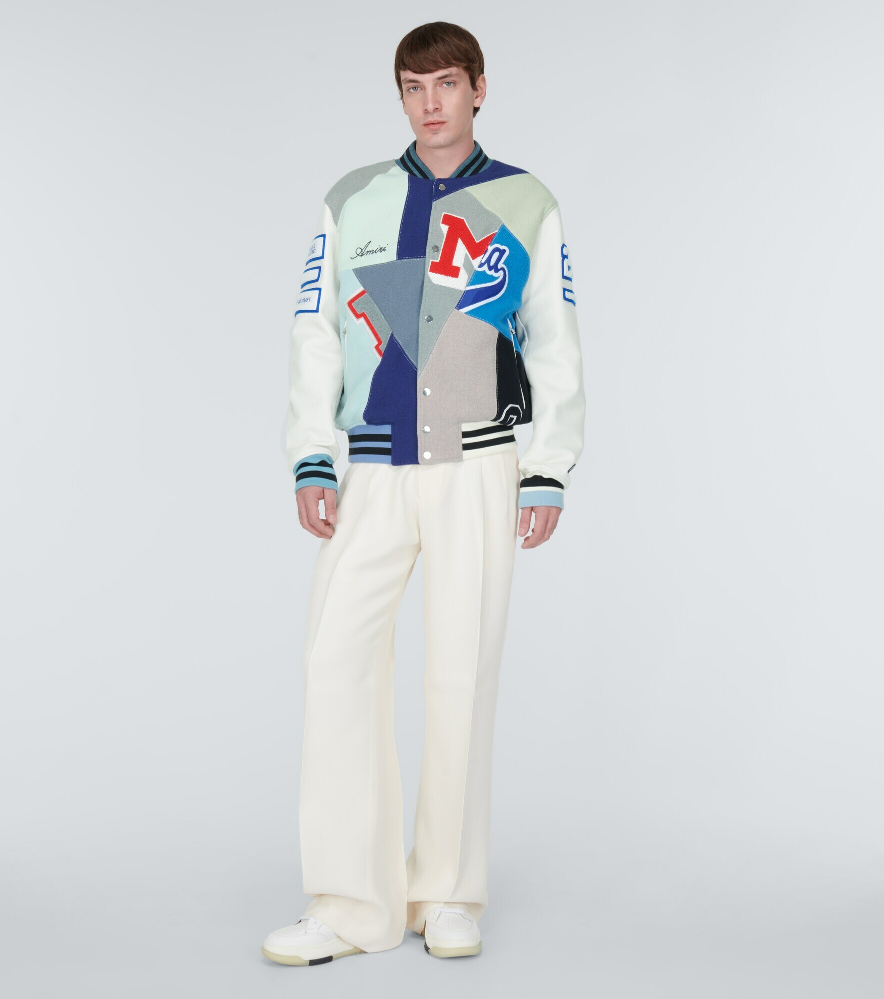 Amiri - Vintage Patchwork wool-blend bomber jacket Amiri