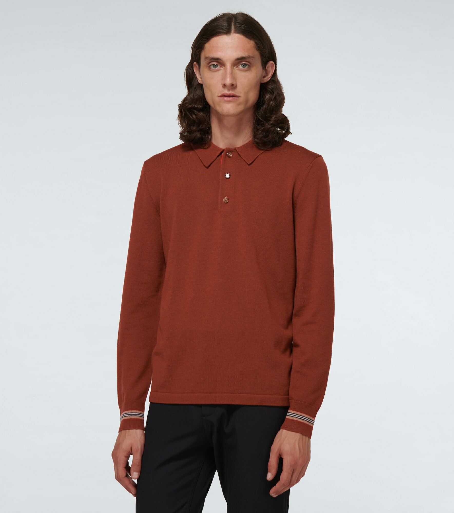 Burberry - Pace merino wool long-sleeved polo Burberry