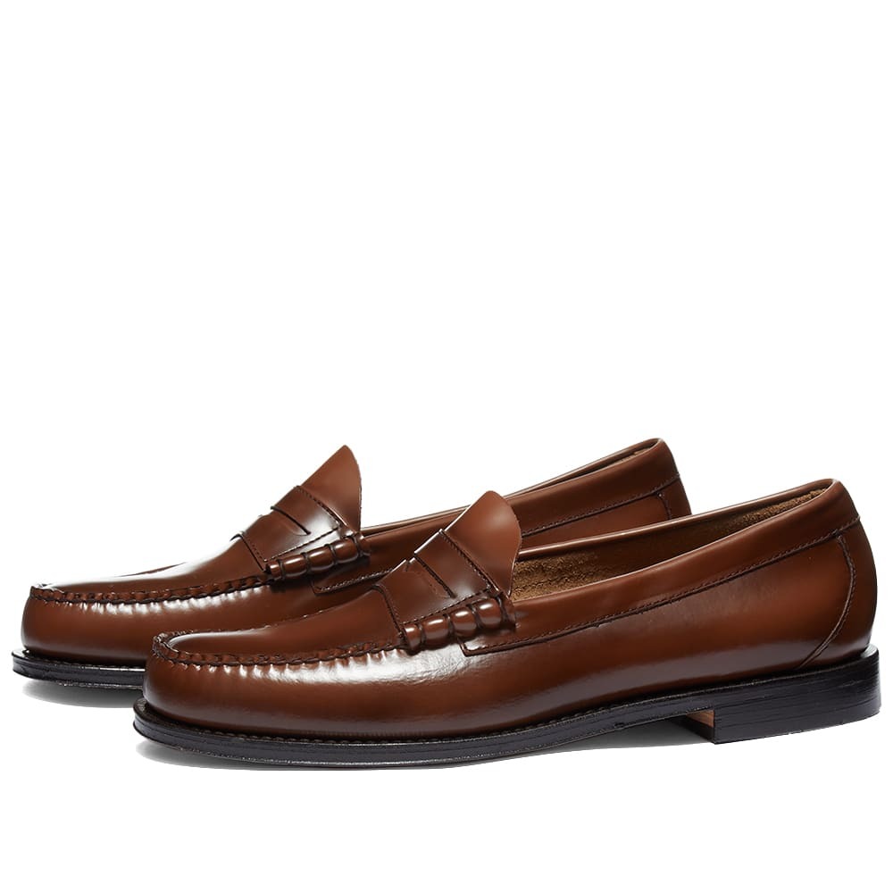 Bass Weejuns Men's Larson Penny Loafer in Mid Brown Leather Bass Weejuns