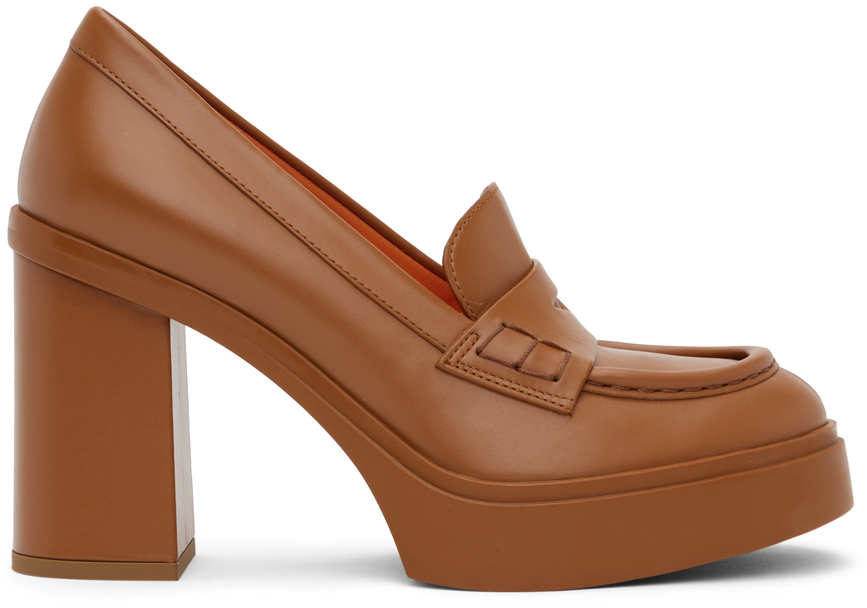 Santoni Tan High-Heel Pumps Santoni